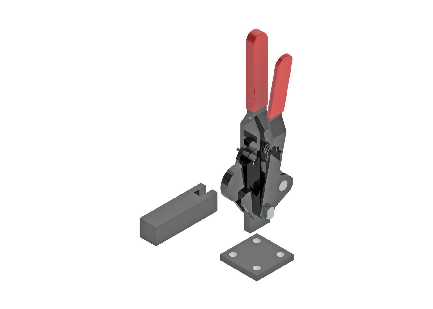 H.V. Series Toggle Clamps-Additional Locking Mechanism-Swivel Base