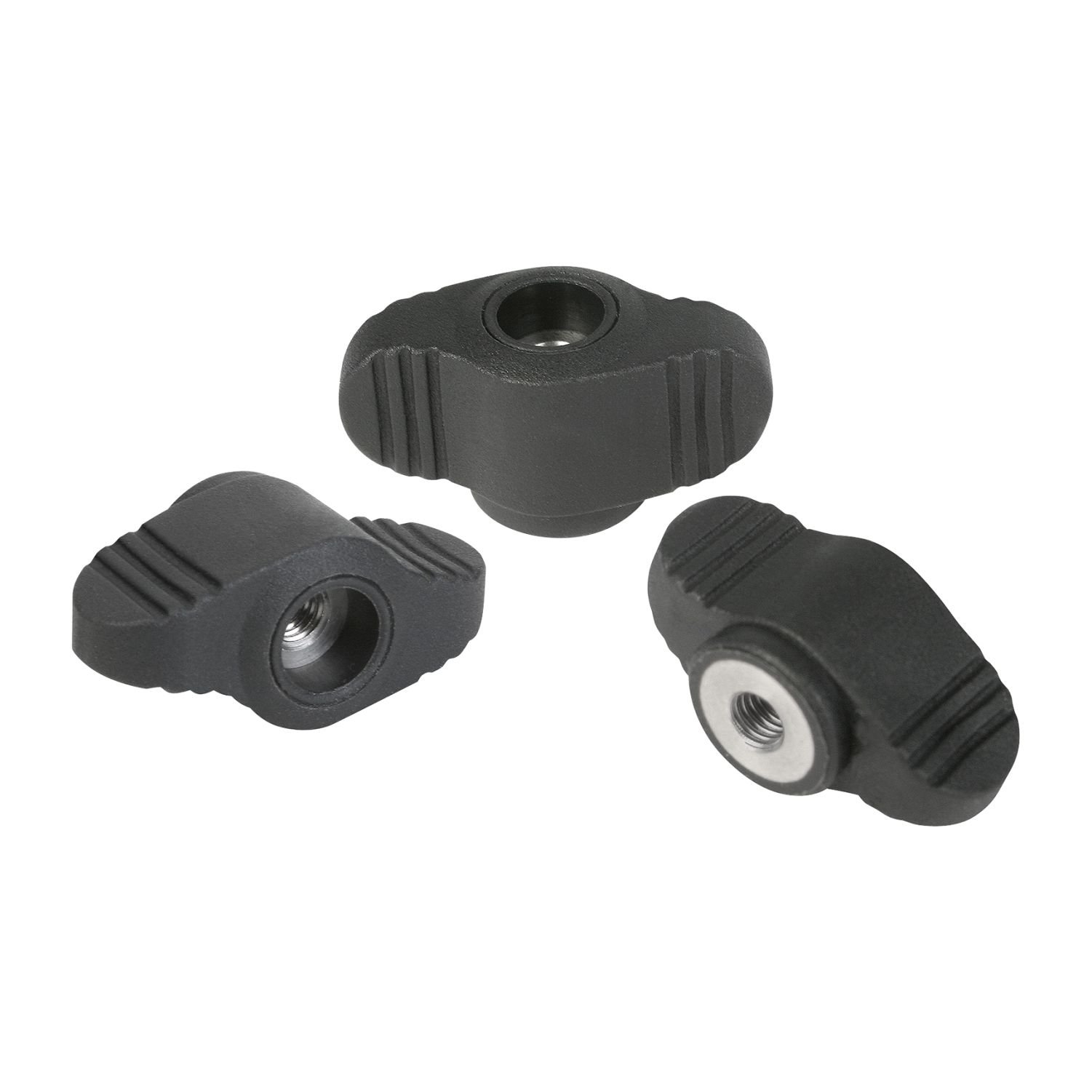 K0658 Wing grips Miniwing tapped through - Steel-Smith