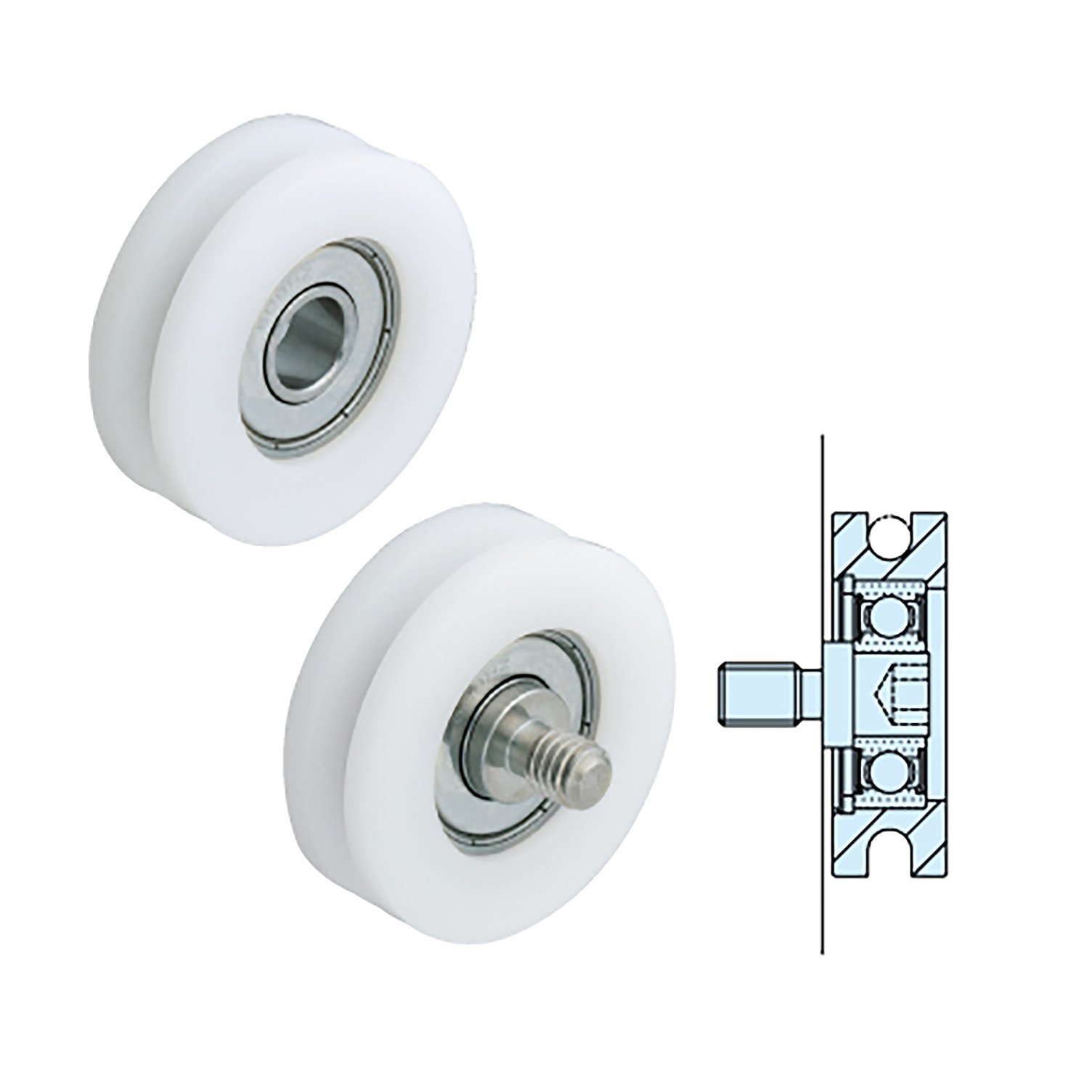 DEEP U GROOVE PLASTIC GUIDE ROLLERS GRL-P-D-SUS - Steel-Smith